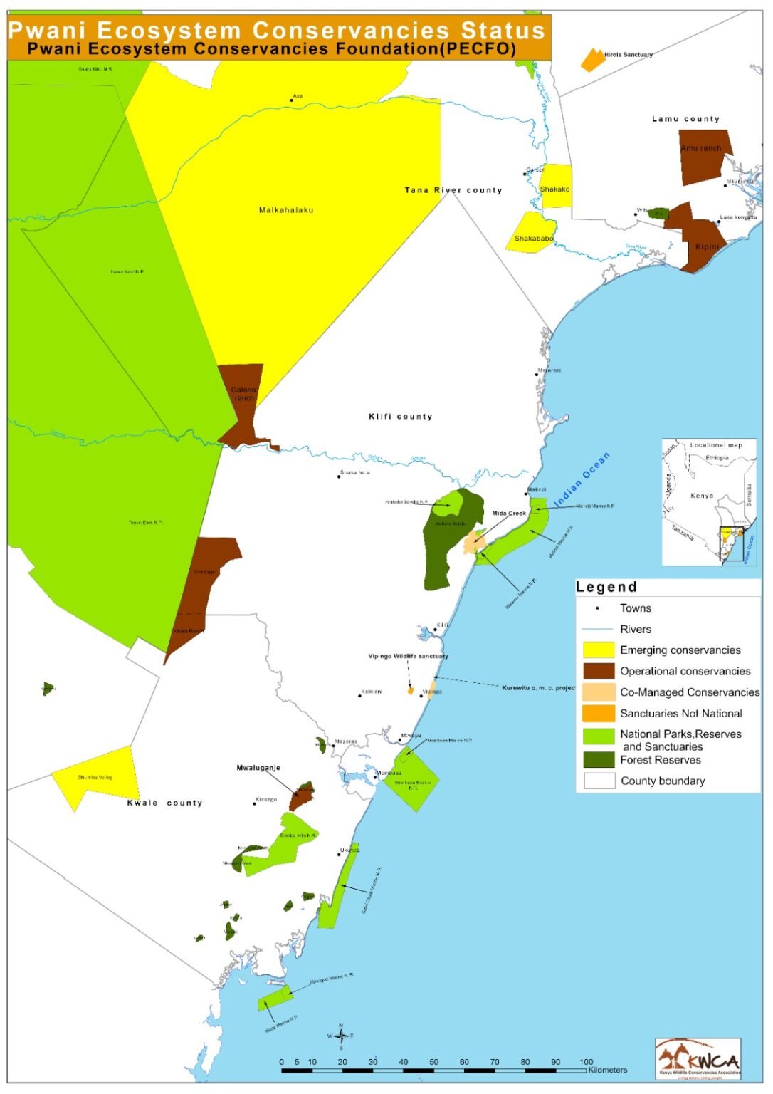 Conservancies Map – Pwani Ecosystem Conservancies Foundation